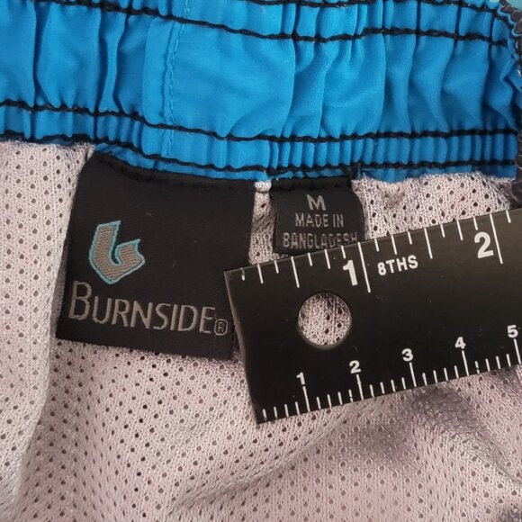 burnside | Swim | Mens Medium Burnside Black Blue Plaid Drawstring Lined Swim Trunksboard Shorts ...